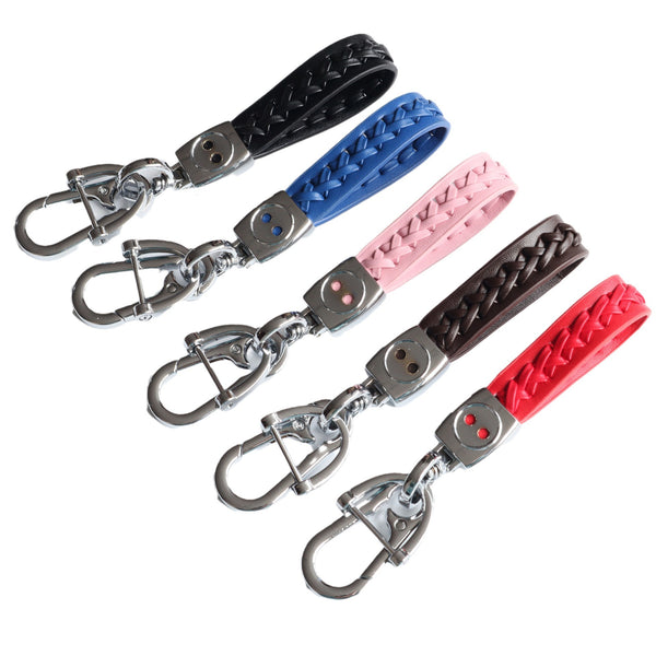 Leather Keychain Braided Rope Pendant Diy Car keychain – Pdodo